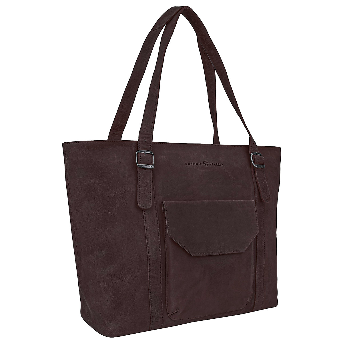 ANTONIO VALERIA Sage Blue Crazy Horse Leather Shoulder Bag for Women