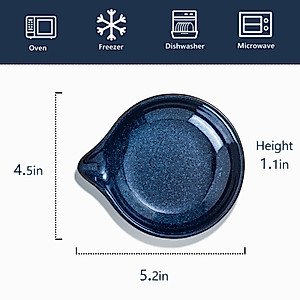 Vicrays 5-Piece Ceramic Kitchen Utensil Holder, Ceramic Spoon Holder, Cooking Organizer, Utensil Rest, Microwave, Oven, and Dishwasher Safe, Scratch Resistant, Suitable for Home, Party, Restaurant (Bl