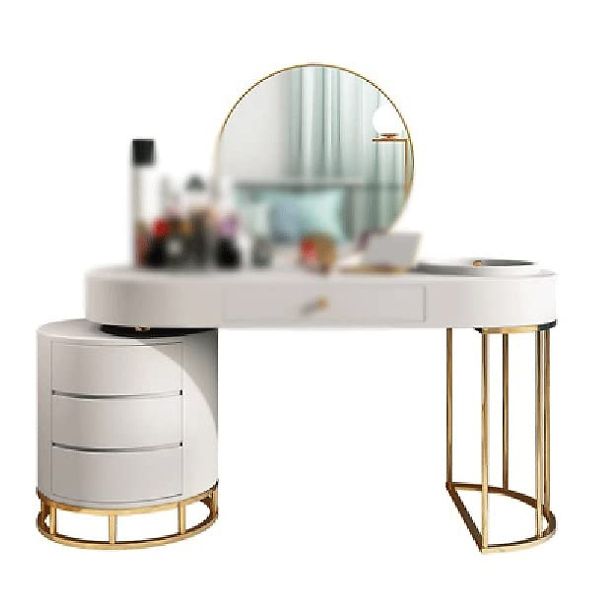 sgzyl Multi-Drawer Dressing Table LED Light Vanity Table and Chair Set Combination Dressing Table