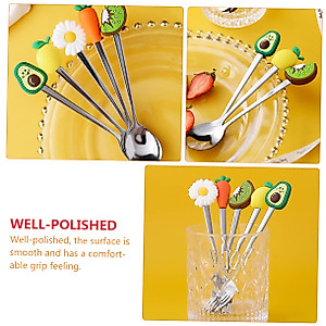 12 Pcs Fork Spoon Dessert Spoons Ice Cream Spoon Lovely Spoon and Forks Dessert Forks Stainless Steel Forks and Spoons Stainless Steel Spoons and Forks Delicate Spoon Mixing Spoons