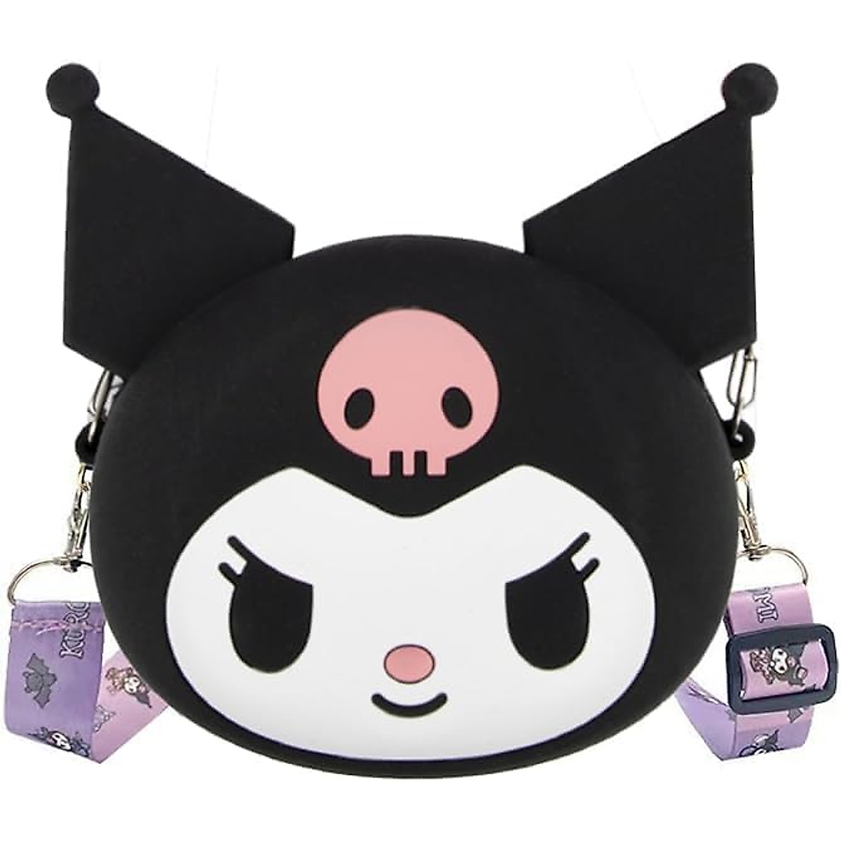 Uywgaun Women's Black Cartoon Kawaii Kid Handbag, 5.5 x 7.5 x 4 inches