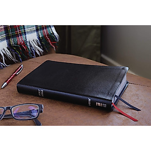NIV, Thinline Bible, Bonded Leather, Black, Red Letter, Comfort Print