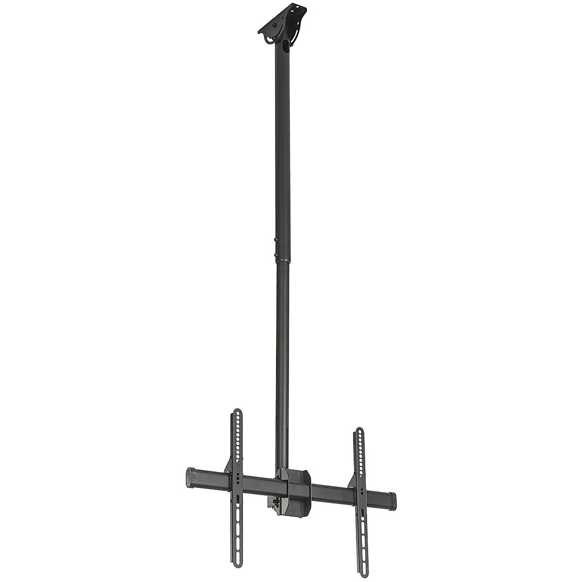 Displays2go SLC3770LBK Ceiling Mount for TV Monitors 37 to 70 Inch, Swiveling & Tilts, Telescoping, Black Steel