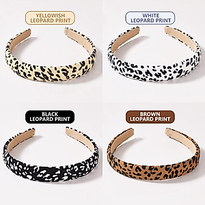 Rtinsd Leopard Print Headbands for Women 2cm Wide Non-slip Cheetah Fashion Leather Hair Bands, Cute Hair Accessories for Girls,8 Pcs Multicolor