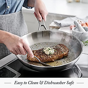 Merten & Storck Tri-Ply Stainless Steel 8" Frying Pan Skillet, Professional Cooking, Multi Clad, Heats Evenly, Drip-Free Pouring Edges, Browning, Induction, Durable, Oven & Dishwasher Safe