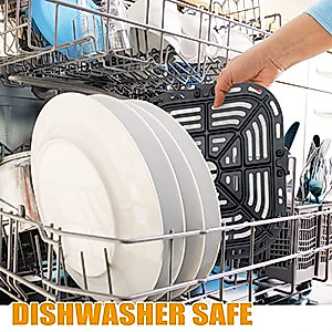 Air Fryer Grill Pan for COSORI Air Fryer Pro LE 5 Qt, Non-Stick 8.26’’×8.26’’Square Air Fryer Rack Replacement Parts Accessories Grill Plate Crisper Plate Tray with Rubber Bumpers, Dishwasher Safe