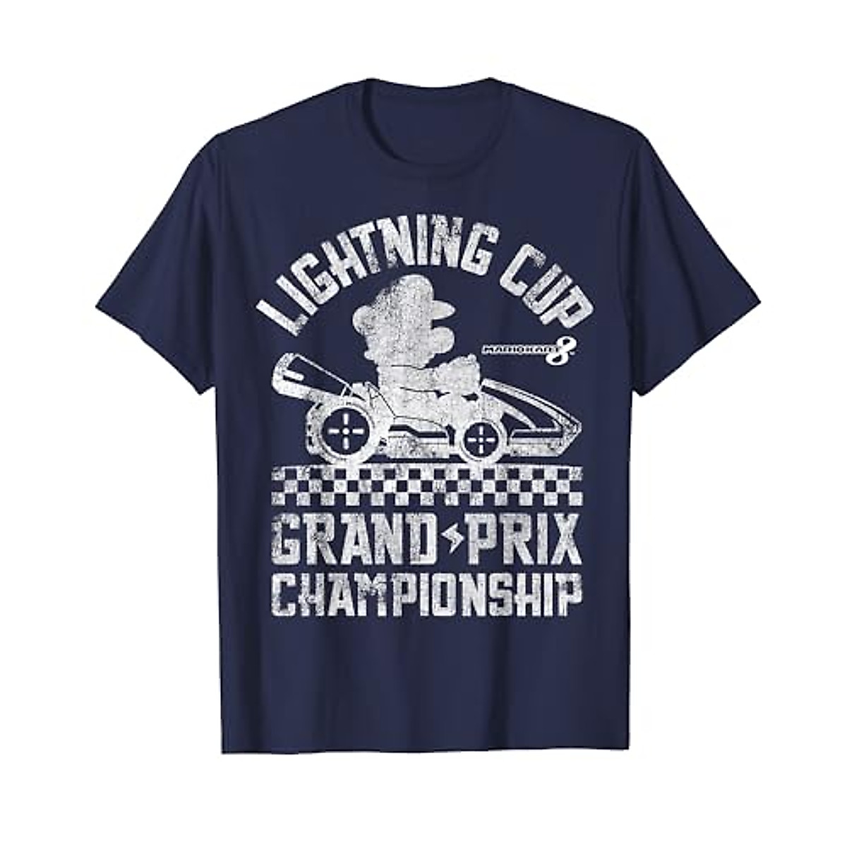 Nintendo Mario Kart Lightning Cup Faded Graphic T-Shirt T-Shirt