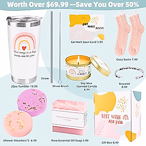 Get Well Soon Gifts for Women, Care Package Get Well Gifts Baskets for Women Her Mom, Self Care Gifts for Sick Friends, Feel Better Gift Sympathy Gifts Thinking of You Stress Relief Gift Set for Women