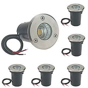 ZSGoes 6 Pack 3W Warm White LED Well In Ground Landscape Lights IP67 Waterproof for Outdoor Lighting, Garden, Yard, Patio, Driveway, Deck, Step, Pathway, Low Voltage 12V 24V DC AC