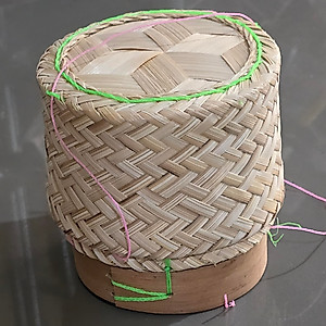 Heavens Tvcz Sticky Rice Basket Small Kratip Container Thai Serving Bowl Bamboo Rice Thai Laos Traditional Weave Wickerwork Serving Keeping Rice