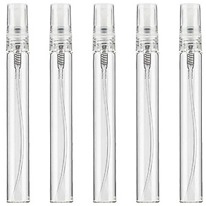 SAVITA 5PCS 10ml Clear Spray Bottle Refillable Perfume Atomizer Small Fine Mist Empty Glass Liquid Containers for Essential Oils, Perfumes Personal Beauty Care