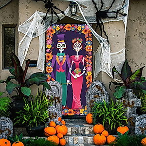 Day of The Dead Decorations Dia De Los Muertos Door Cover Mexican Altar De Muertos Sugar Skull Day of The Dead Decorations and Supplies for Home Party