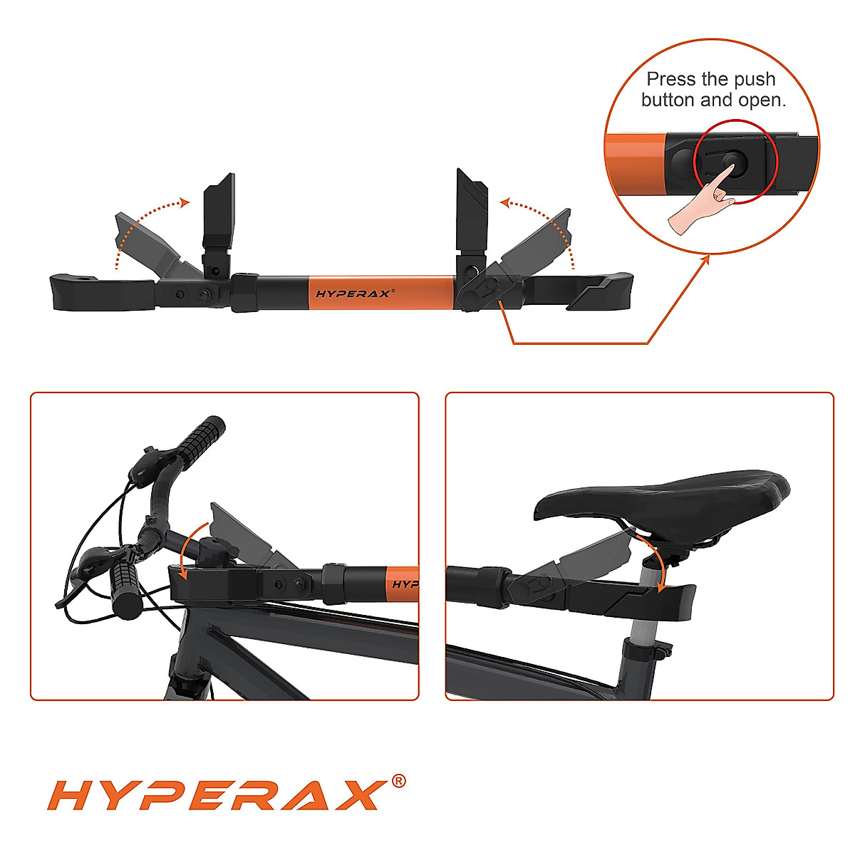 HYPERAX Special Combo - Volt 2 with E-Bike Adapter - Platform Bike Rack for Car, SUV, Trucks, Sedan - 2" Hitch Fits Up to 2 X 70 lbs Bike with Up to 5" Fat Tires - NO RV USE!