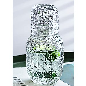 Bedside Water Carafe And Glass Set, Water Carafe With Glass Cup For Nightstand, Bedside Night Carafe For A Handy Midnight Drink, Glass Mouthwash Decanter For Bathroom, Guest Room