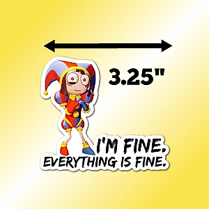 3.25" Amazing Digital Circus Pomni Laminated Laptop Stickers. Sizes in pictures Gift for friends and family perfect for mug tumbler laptop kindle tablet pc and more