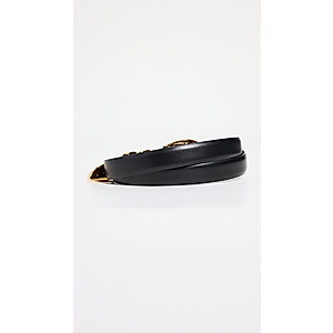 Madewell Women's Triple Metal Keeper Gold Belt, True Black with Gold Hardware, S