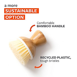 Full Circle, White Bubble Up Bamboo Dish Brush, White