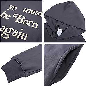 Cactus Pack Ye Must Be Born Again Hoodie Hip Pop Rapper Graphic Print Unisex Long Sleeve Heavyweight Hooded For Unisex Grey