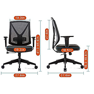 CLATINA Home Office Chair Ergonomic Desk Chair Mid Back Task Chair Mesh Computer Chair with Adjustable Armrest Adjustable Lumbar Support Executive Rolling Swivel Chair for Men Women Adults