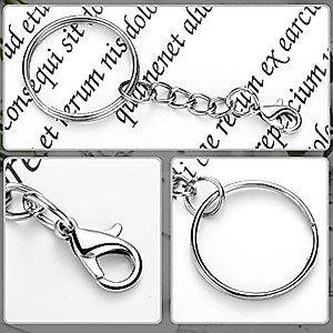 Sasylvia 100 Pcs Keychain Rings with Chain Key Chain Making Kit Include Split Key Ring with Chain, Open Jump Rings, Lobster Clasp, Keychain Ring for Crafts Jewelry Making Supplies, Silver