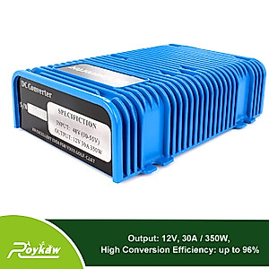 Roykaw Golf Cart Voltage Reducer Regulator Converter 36/48V to 12V Compatible with E-Z-GO Club Car Yamaha (30A/350W)