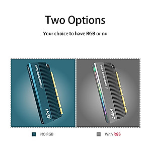 JEYI RGB NVMe M.2 SSD to PCIe X16/X8/X4 Adapter Card with Aluminum Heat Sink (No RGB)