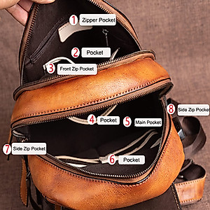 YHOK Vintage Embossed Leather Ladies Backpack (Green)