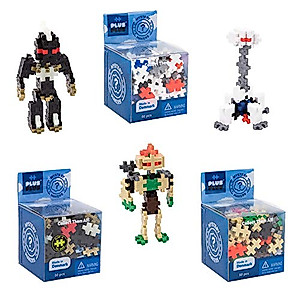 PLUS PLUS Set of 9 Mystery Makers, Stem Building Toy, Party Favor Gifts, Interlocking Mini 3D Puzzle Blocks for Kids - Robots