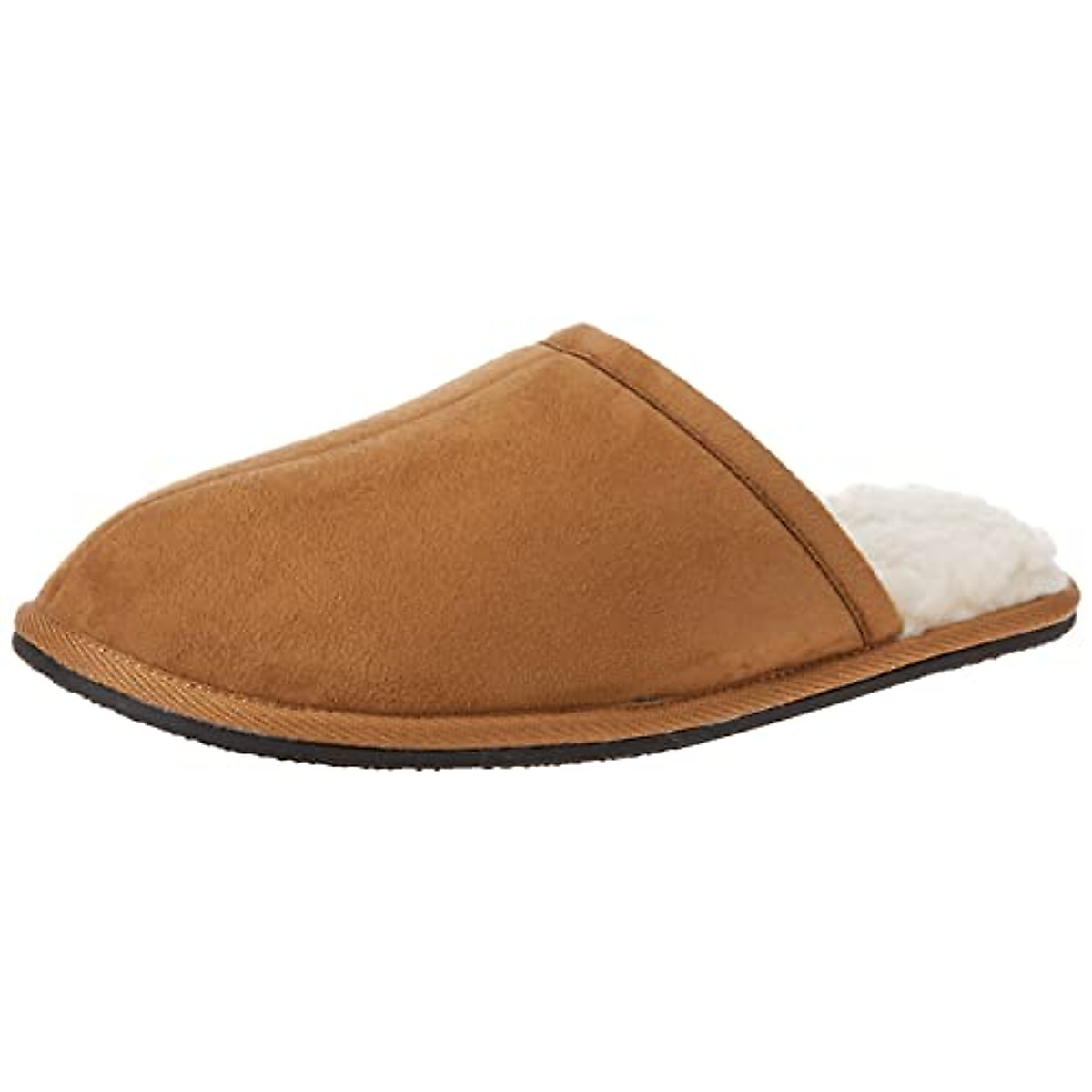 Amazon Essentials Men's Cozy Slipper, Chestnut Brown Microsuede, 10