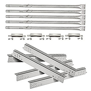 Grill Part Kit Replacement for Charbroil Performance 5 Burner Gas Grills 463347519 463347017 463335517 463276517 463244819 463376319, Heat Plates, Burners, Adjustable Crossover Tube, Stainless Steel