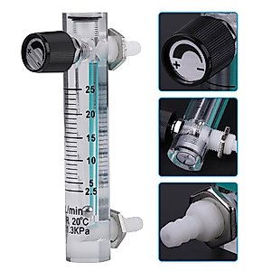 Oxygen Flowmeter,Air Flowmeter Oxygen Air Flow Meter,Lzq5 Flowmeter 2.5-25Lpm Flow Meter with Control Valve for Oxygen/Air/Gas