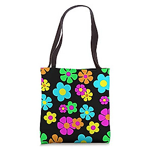 Hippie Psychedelic Flower Power 60's 70's Groovy Boho Daisy Tote Bag
