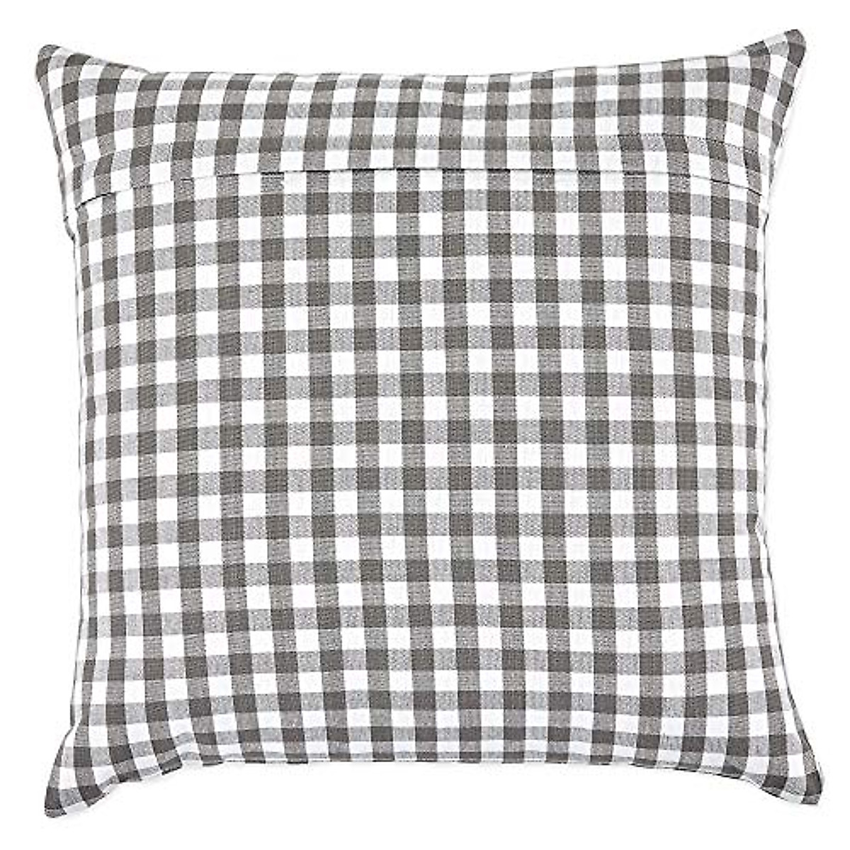 DII Decorative Square Throw Pillow Cover Collection Cotton, Machine Washable, Hidden Zipper, 18x18, Gray Gingham, 4 Piece