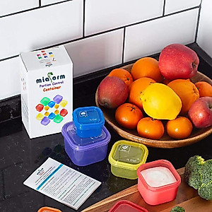 Portion Control Container and Food Plan (Labeled 14 Pcs) - 21 Day Portion Control Container Kit for Weight Loss - 21 Day Tally Chart with e-Book