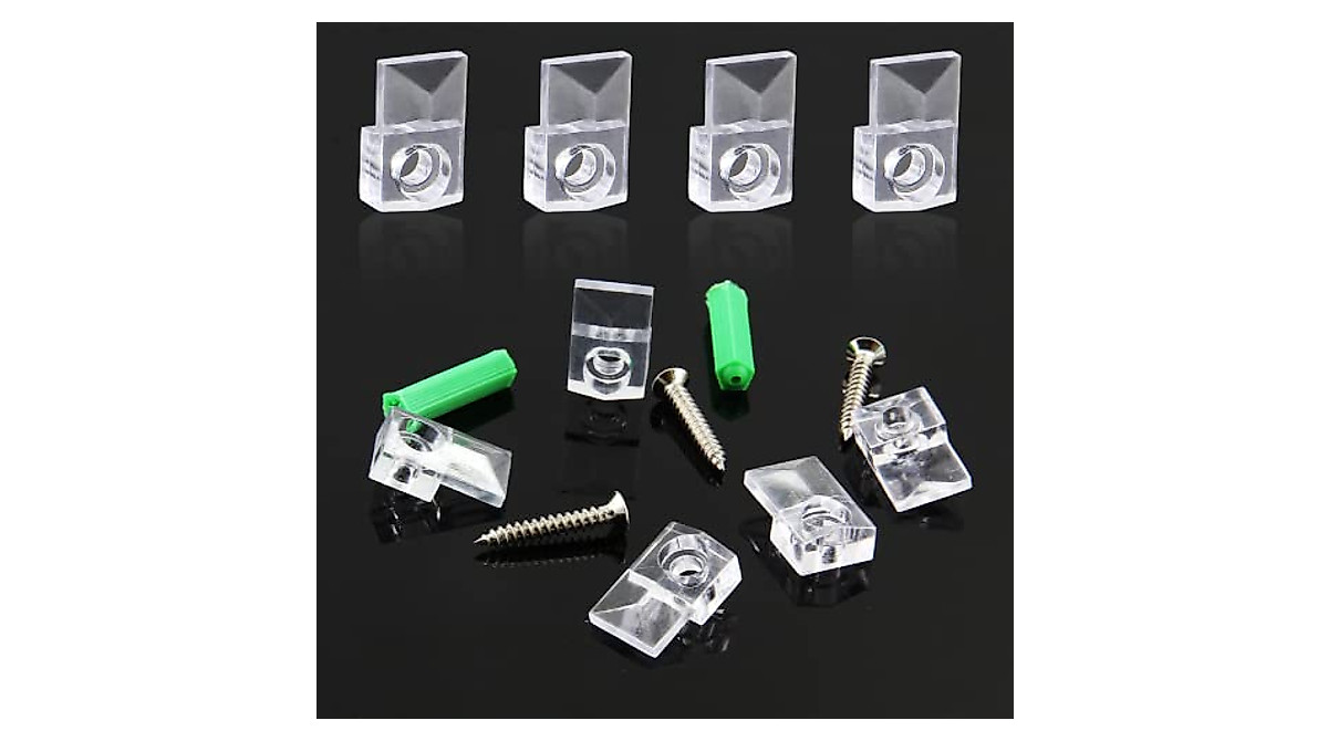 Qjaiune 20 Pack Mirror Holder Clips for Walls, Clear Retainer Clips ...
