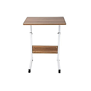 Mind Reader Adjustable Rolling Lapdesk Couch End, Side Table, Over Bed Desk, Medium, Brown