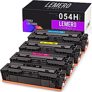LemeroUtrust Compatible Toner Cartridge Replacement for Canon 054H 054 CRG-054H use with Canon Color imageCLASS MF644Cdw MF642Cdw MF643Cdw MF641Cw LBP622Cdw LBP623Cdw (Black Cyan Magenta Yellow)