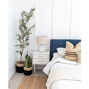 Large Rope Baskets + Set of 2 Planter Baskets - HONEY/BLACK