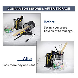 Zorveiio 6 Inch Acrylic Turntable Organizer, Clear 360 Degree Rotation Round Turntable for Kitchen Pantry Table Countertop Cabinet Decorating