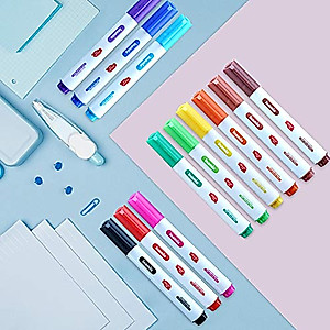 inamio Dry Erase Markers, Bullet Tip – Colored Whiteboard Markers for Fridge, School or Office - Low Odor, 12 Set Assorted Colors
