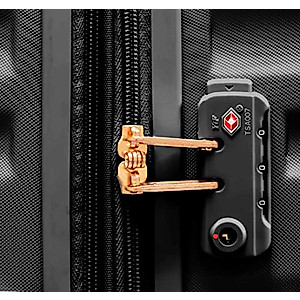 DELSEY PARIS Alexis Durable Luggage Set, Expandable & Lightweight 4-Wheel Spinners, Easy Grip handles for Smooth Journeys, TSA-Lock Incorporated, Men and Women, Black/Rose Gold, 2-Piece Set (21"/25")