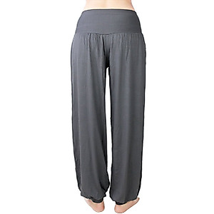 HOEREV Super Soft Modal Spandex Harem Yoga/Pilates Pants Black, Medium