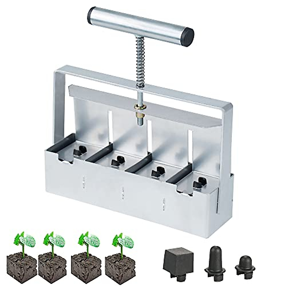 Manual Soil Block Maker Micro Soil Blocker Set (4 Soil Blocker)