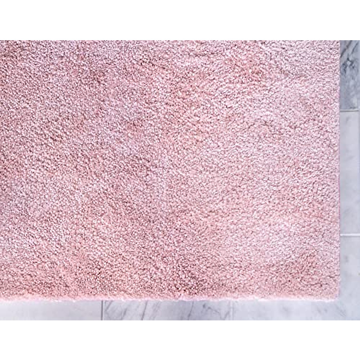 Unique Loom Solo Collection Solid, Plush, Kids, Modern Area Rug, 5 ft x 7 ft 7 in, Pink