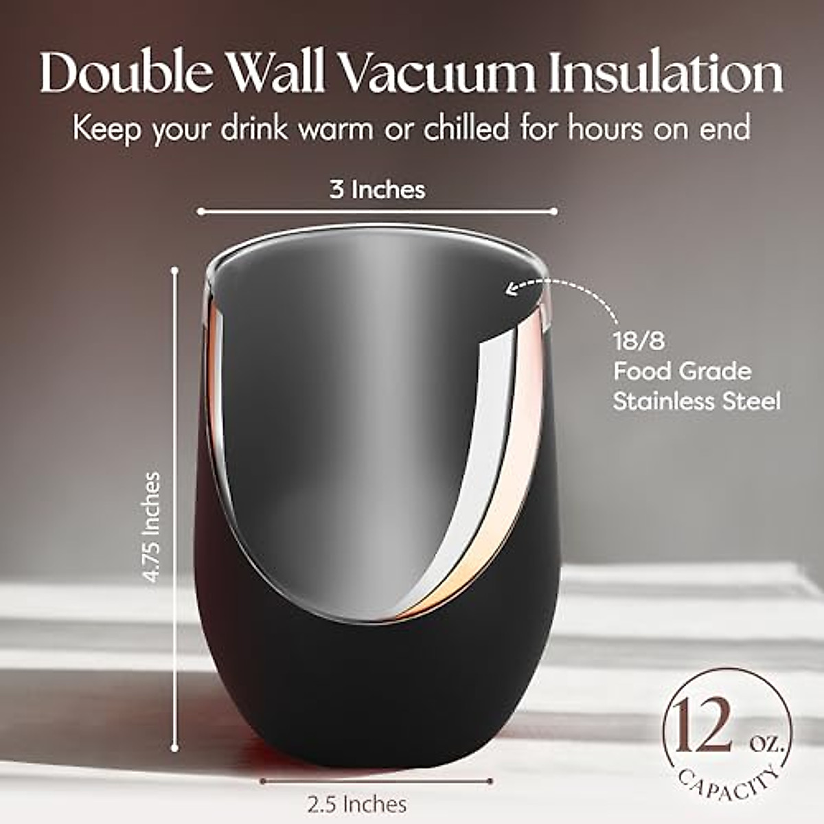 Custom Wedding Engaged Calender Save the Date Keepsake Engraved Insulated Stainless Steel Wine Tumbler with Lid 12 oz. Personalized Engagement Announcement Gift for Bride Groom (Black)