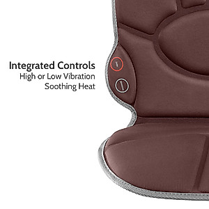 HoMedics Portable Back Massage Cushion | Heated Vibrating Pad, Multi-Speed, Soft Fabric | Back, Lumbar & Shoulder Kneading