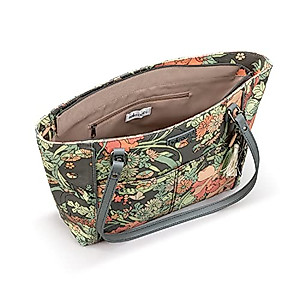 Sakroots Metro Tote Bag, Charcoal Flower Power
