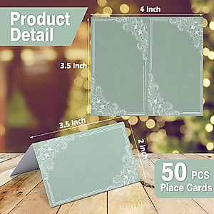 50 Pack Sage Green Place Cards Green Table Card 2 * 3.5 Inch Wedding Table Cards Seat Placement Cards Printable Place Cards For Reception Tables Placement Party