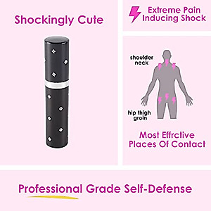 MagiCutlery Lipstick Stun Gun Flashlight Less Lethal Tazor Stun Baton Non Lethal Weapons Self Defense for Women Stun Fun Stun Stick Taxer Pistola Electrica Defensa USB Recharge, (Black)