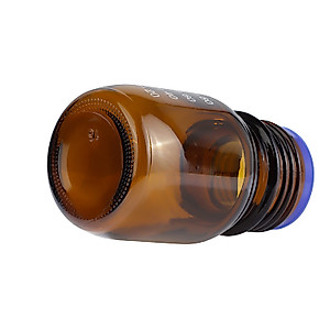 Pastein 20 Pieces Amber Borosilicate Glass 100 mL Graduated Round Lab Reagent Media/Storage Bottle With GL45 Orange Screw Cap